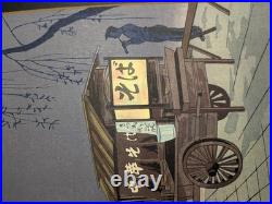 Tokuriki Tomikichiro’Soba Vendor’ Woodblock print matted As is Fair ...